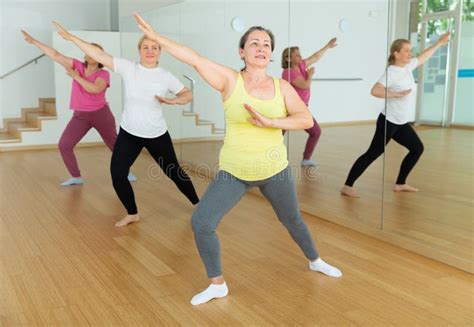 Adults Training Swing Steps At Dance Class Stock Image Image Of Step
