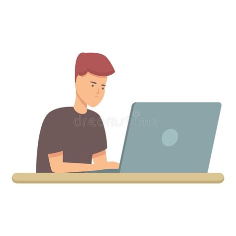 Study Programming Icon Cartoon Vector Computer Class Stock Vector