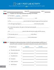 Post Lab Pdf LAB POST LAB ACTIVITY Please Complete The Assigned Activities After Your