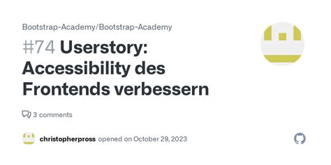 Userstory Accessibility Des Frontends Verbessern · Issue 74 · Bootstrap Academybootstrap