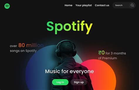 Spotify Web Design Behance