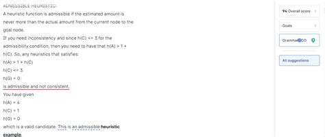 Example Of Admissible Heuristic Which Needs To Be More Consistent