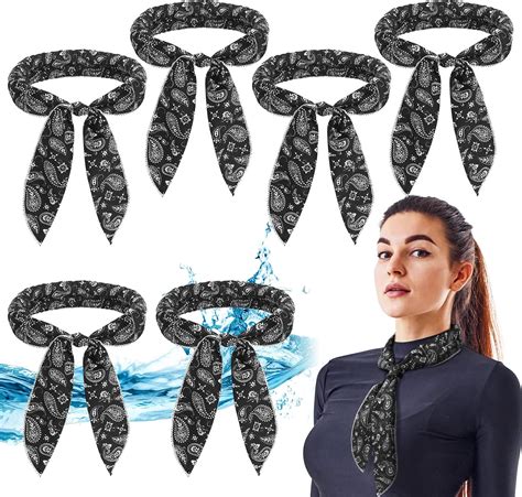 6 Pcs Cooling Neck Wraps Neck Cooler Scarf Cooling Bandana For Women Men Hot Weather