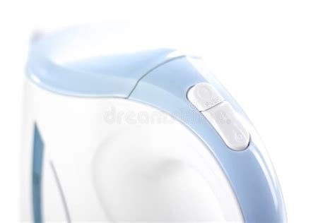 Blue And White Plastic Electric Kettle Close Up Stock Image Image Of