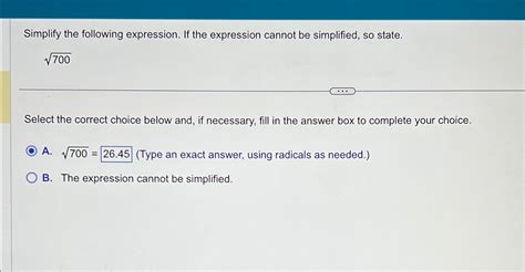 Solved Simplify The Following Expression If The Expression