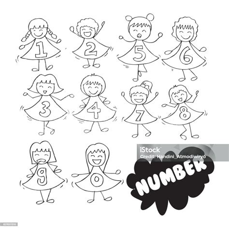 Gadis Imut Dengan Pakaian Bernomor Ilustrasi Stok Unduh Gambar