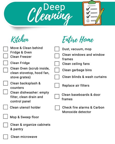 Deep House Cleaning Checklist Green Simple Housekeeping Cleaning