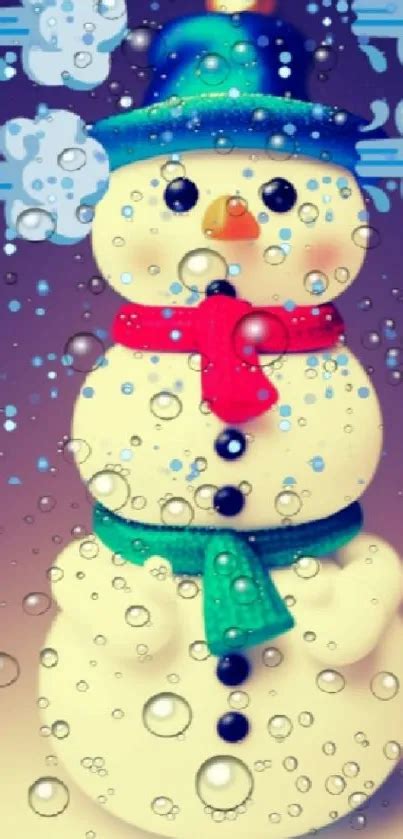 Snowman With Bubbles Wallpaper Free Download