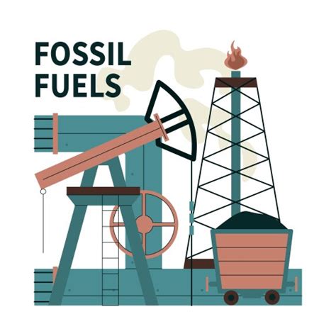 Fossil Fuel Resources Extraction Earth Royalty Free Vector