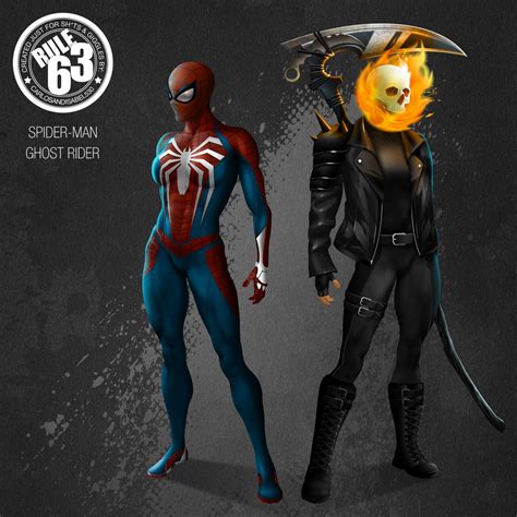 Rule 63 Spider Man And Ghost Rider By Carlosandisabel On Deviantart