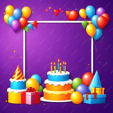 Birthday Party Invitation Card Frame Vertical Background Empty Copy