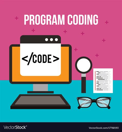 Program Coding Wed Software Development Languages Vector Image