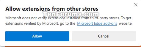 Enable Or Disable Allow Extensions From Other Stores In Microsoft Edge Tutorials