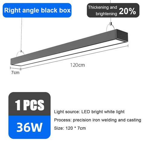Flkl Modern Office Led Tube Light Ceiling Led Black Rectangular Power