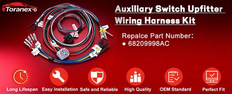 Auxiliary Switch Upfitter Wiring Harness Kit Compatible