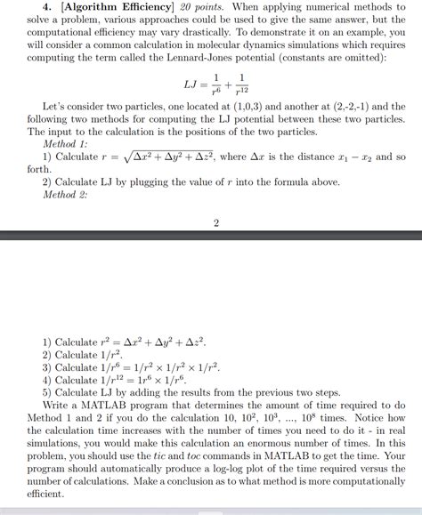 solved 4 [algorithm efficiency] 20 points when applying