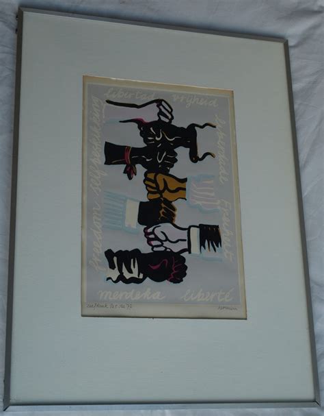 Hermien Van Herpt Zeefdruk Libertad Gesigneerd And Ingelijst 1977 Verkocht Kunstveiling Nl
