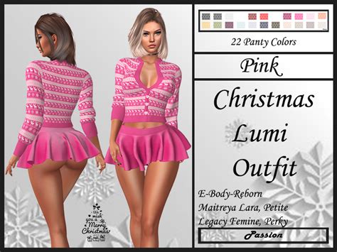 Second Life Marketplace Passion Christmas Lumi Outfit Pink