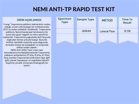 Nemi Anti Tp Rapid Test Kit Nemhesis Laboratuvar Sistemleri
