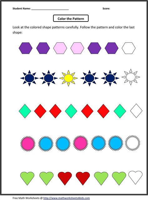 Patterns Worksheet 3rd Grade