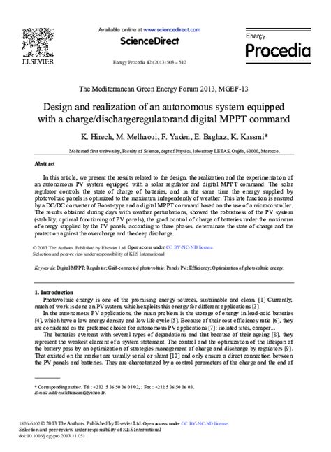Pdf Design And Realization Of An Autonomous System Equipped With A Charge