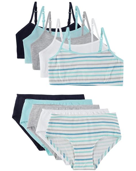 Chloe B Popular Girls 7 14 Cotton 10 Pack Matching Bra And Panty Set