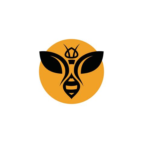 Bee Leaf Logo Bee Flower Icon Honey Bee Label Honey Bee Brand