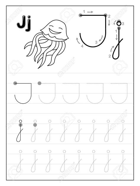 Alphabet J Tracing AlphabetWorksheetsFree Com