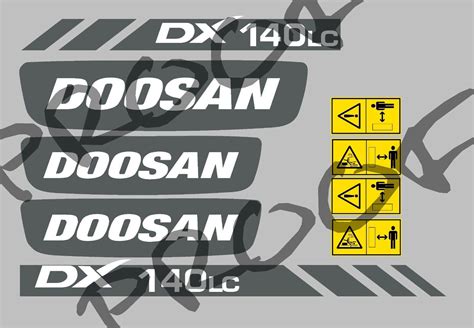 Doosan Dx140 Lc Digger Replacement Decals Candc Print