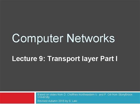 computer networks lecture 9 transport layer part i