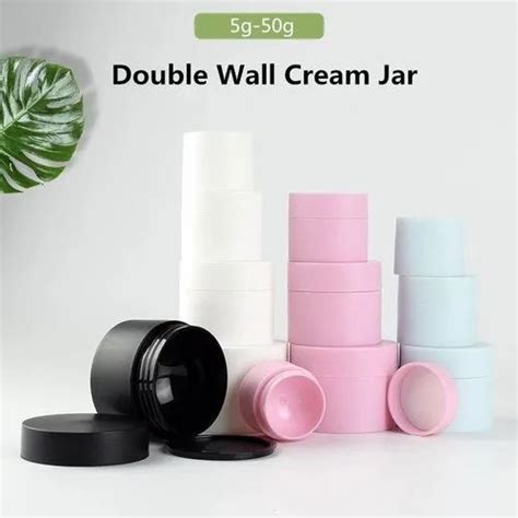 Colored Pp Plastic 5g 20g 30g 50g Plastic Double Walled Cosmetic Jars Face Cream Jar Packaging
