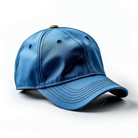 Premium Ai Image Blue Baseball Cap Mockup Isolated On White