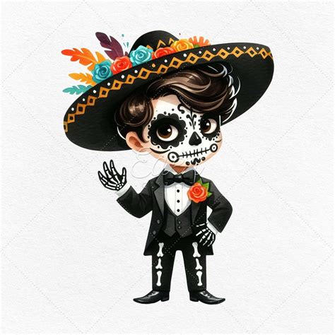 10 Cute Watercolor Catrín Clipart • Day Of The Dead Clip Art • Png