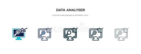 Data Analyser Icon In Different Style Vector Illustration Two Colored And Black Data Analyser