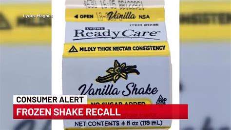 Frozen Shakes Recalled Nationwide