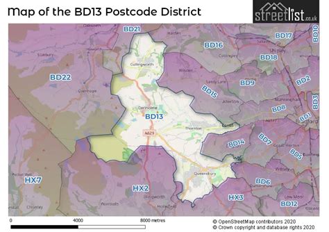 Bd13 Postcode District For Queensbury Maps Crime Schools And Property