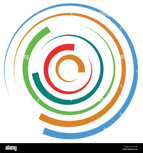Abstract Multicolored Circular Element Concentric Circles Rings Stock