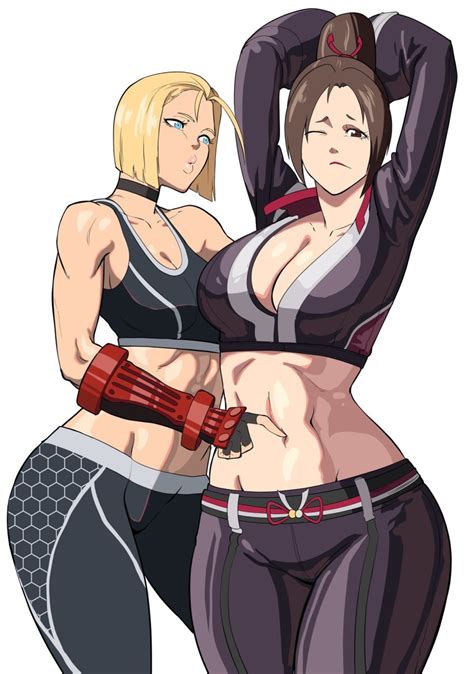 Rule 34 2girls Abs Bangs Belly Belly Button Big Breasts Black Outfit