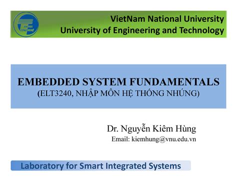 Lecture 1 Introduction To Embbeded System Design Vietnam National