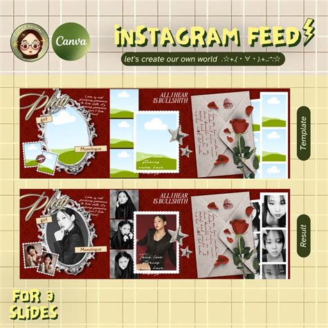 Red Canva Template Instagram 3 Post Layout Canva Website Design