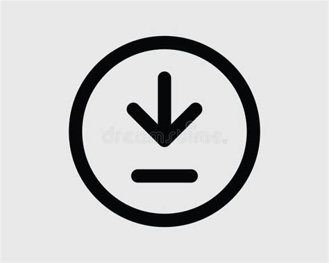 Download Arrow Round Icon Down Load Button Circle Outline Line Shape