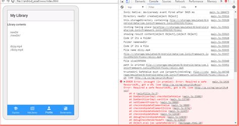 Video Untrusted Url Error Accessing Files From Mobile File System In