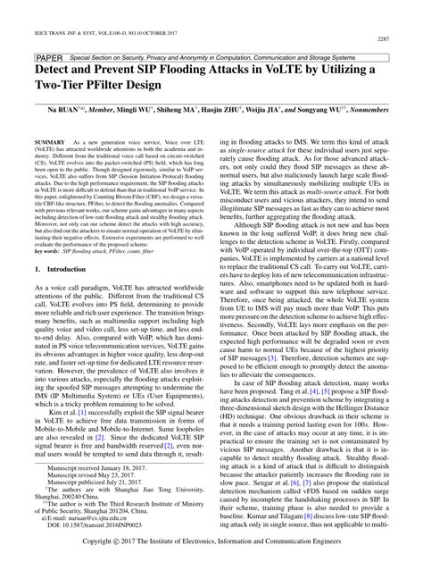 pdf detect and prevent sip flooding attacks in volte by utilizing a