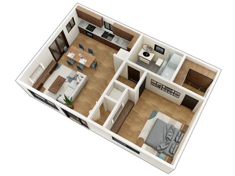 Havencrest 500 Sq Ft 1 Bedroom Small House Plan One Story