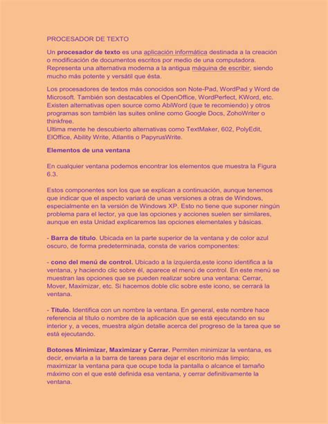 Procesador De Texto Procesador De Texto