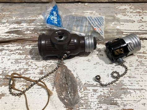 NOS Electrical Socket Adapter Chain Pull Set Of Two Etsy