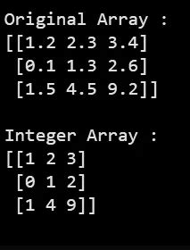 How To Convert Numpy Array Of Floats Into Integers Geeksforgeeks