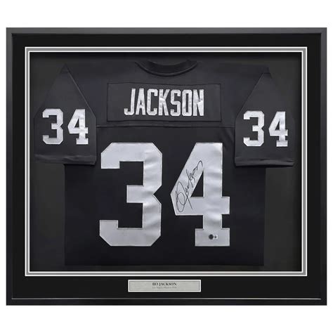 Bo Jackson Autographed Framed Black Oakland Raiders Authentic Mitchell
