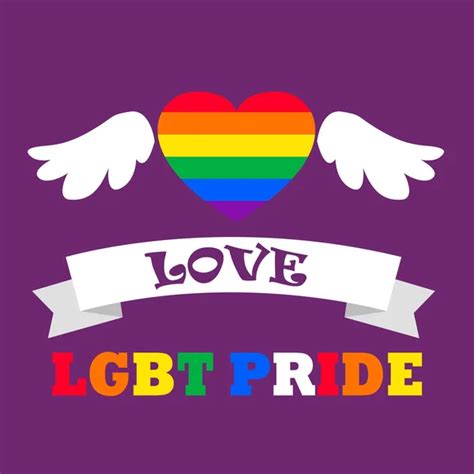 Pride Month Logo Rainbow Flag Pride Symbol Heart Lgbt Sexual Stock