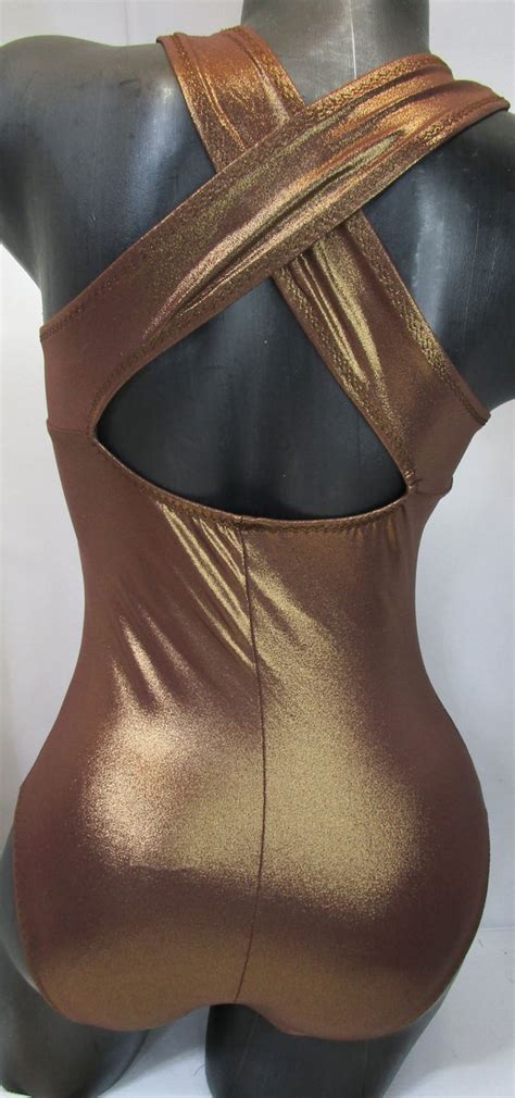 Chocolate Gold Dust Flipflop Leos Gymnastics Leotard